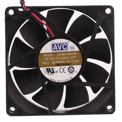 China Hotels All New AVC DS08015B12M 12V 0.48A 80X80X15mm 8015 8CM 3200 RPM 43.67 CFM Two Wire Double Ball 43.67 CFM High Volume Fan for sale