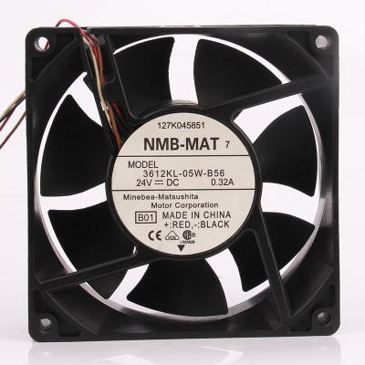 China Nmb-Mat 3612KL-05W-B56 24V 0.32A 92X92X32mm 3800RPM 69.9CFM 9CM Wire 43.5DBA 4 PWM Centrifugal Copier Industrial Fan for Hotels for sale