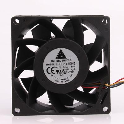 China Brand New 5700RPM 80.02CFM Delta Fan FFB0812EHE 8038 12V 1.35A 8CM Hotels 3-Wire 80x80x38mm Double Ball Violent Centrifugal for sale