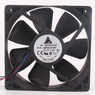 China Delta WFB1212H 12CM Hotels Dual 12025 Computer Fan 12V 0.45A Chassis Power 120x120x25mm 69CFM 2-Wire Ball Spinner for sale