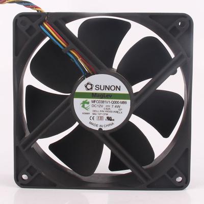 China Hotels mfc0381v1-q000-m99 12V 7.4W 12038 120X120X38MM 127CFM 3800rbm in chassis with 12CM large air volume centrifugal fan for sale