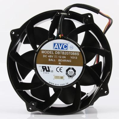 China Hotels AVC 20cm 20070 DC48V 12.0A 200X200X70MM Super Violent Exhaust Industrial Cooler Ventilation Fans DBTB2070B8S Fan for sale
