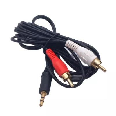 China Copper RCA to 3.5mm Jack Audio Video Cable with Gold-Plated Connectors for TV DVD Equipment for sale