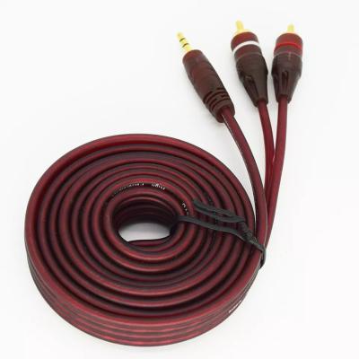 China 3.5mm Stereo Male to 2 RCA Male Audio Cable Gold Plated Connector 1.5m for sale