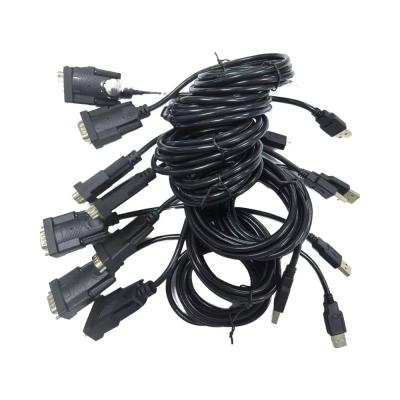 China DB9 D-SUB 9-Pin Male-Female VGA Coaxial Cable Assembly 0-180 Miniature PVC Jacket 4K for sale