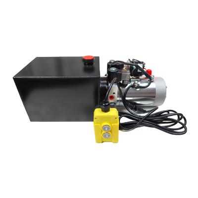 China DC 12V 1.6kw Double Acting Hydraulic Power Unit with 8L Steel Tank Remote Control for Dump Trailers Lifter Lifting Platform for sale