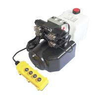 China DC 12V 2.2kw Double Acting Hydraulic Power Unit for Crane Aerial Worker Hydraulic Lifter with 4 Buttons Remote Control 6m Line for sale