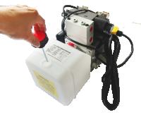 China DC 12V 2.2kw Double Acting Hydraulic Power Unit for Crane Aerial Worker Hydraulic Lifter with 4 Buttons Remote Control 6m Line for sale