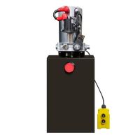 China Forestoad 10 Quart Hydraulic Power Unit Single Acting 12V/DC Hydraulic Pump for Dump Trailer Car Lifting, SAE#6 Connector,2 GPM Flow Rate, 3200 PSI Max Relief Pressure, Metal Reservoir 2.5 Gal for sale