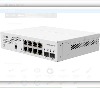 China Mikrotik CSS610-8G-2S+IN Managed Network Switch 8 Gigabit Ports 136 Gbps Switch Capacity for sale
