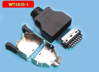 China Male Type Scsi Cable Connector Shrapnel Button Type ABS UL94V-0 Shell for sale