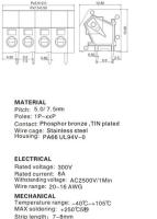 China WT250-5.0A pcb spring type terminal block, spacing 5.0/7.5mm, factory direct sales for sale