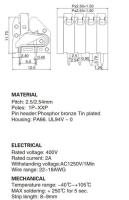 China WT250-2.5/2.54 pcb spring type terminal block, spacing 2.5/2.54mm, factory direct sales for sale
