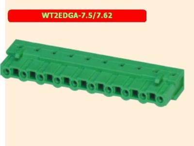 China 2P-24P PCB Terminal Block 300v 7.5 / 7.62 Mm Pitch Connector Green for sale