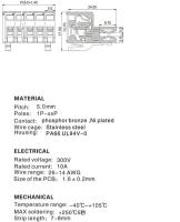 China 300V 10 Pins PCB Terminal Block 5.0mm Pcb Mount Screw Terminal 26－14 Awg for sale