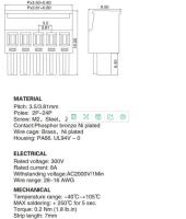 China Plastic Waterproof  PCB Terminal Block 300V 2P-24P Terminal Strip Connector for sale