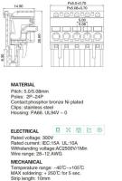 China Custom Pcb Wire Terminal  Block 26－14 Awg WT2EDGKDA-5.0/5.08 for sale