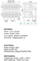 China Plug - In PCB Terminal Block 300V 2P-24P Wire Connector Block Flexible Design for sale