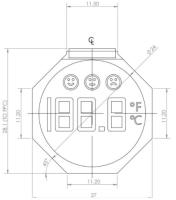 China VA Black Round Shape 3.0V Monochrome VA 7 Segment Lcd Display Module for sale