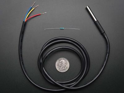 China Digital temperature sensor with waterproof prewired cable Adafruit Industries 381 supports 3 to 5 volt systems for sale