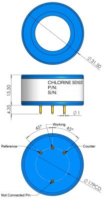 China Chlorine Gas Sensor Amphenol SGX-7CL2 Offering Accurate Measurement and Stable Output for Industrial for sale