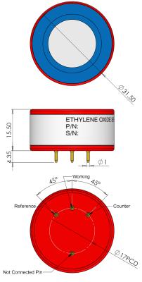 China High Precision Ethylene Oxide Sensor Amphenol SGX-7ETO with Typical Baseline Range and Gas Monitoring for sale