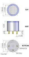 China Gas Detector Sensor Amphenol EC4-2000-SO2 Industrial Sulfur Dioxide Sensor with Linear Response Range for sale
