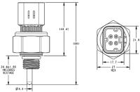 China Heavy equipment pressure and temperature sensor Amphenol GE-2099 with 304 stainless steel housing material for sale