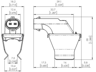 China Durable galvanized steel clip sensor Amphenol JS8741B with IP57 rating and VW75174 approved connector system for sale