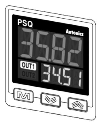 China Dual LCD display digital pressure sensor Autonics PSQ-C01CU-R1 8 with flexible output configurations for sale