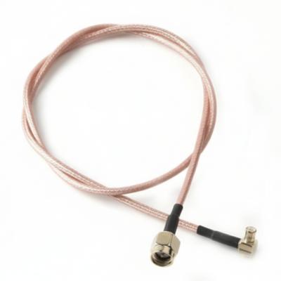 China RF coaxial adapter cable BAT WIRELESS BWSMAJ-MCXWJ-RG316L500 with SMA Male and right angle MCX connectors for sale