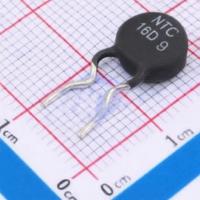 China Temperature dependent resistance thermistor DGCX NTC 16D-9 with tinned copper wire leads and phenolic resin body for sale