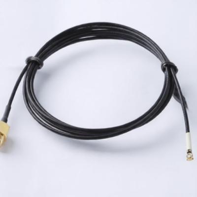China RG178 Black Double Silver Wire Coaxial Cable HJ Tech 3C0621A04-001 with SMA Female Connector and RoHS for sale