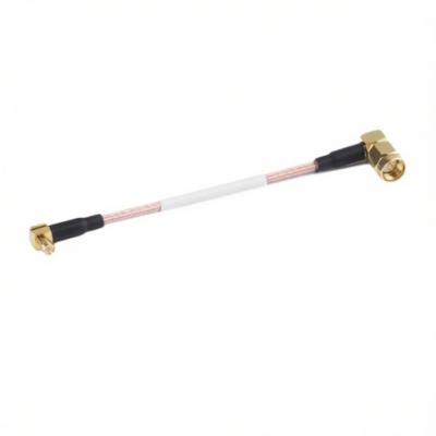China signal transmission cable HenryTech HL-SMAMW-316-MCXMW-100MM featuring SMA male and MCX male right angle connectors for sale
