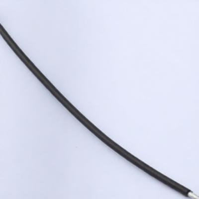 China Micro coaxial cable assembly featuring HJ Tech 3C0618Q01-001 RG178 silver tin wire brown cable with heat shrink tubing for sale