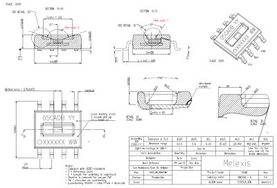 China RoHS compliant Melexis MLX75305KXD-AAA-000-TU sensor with AEC Q100 Grade 1 automotive qualification for sale