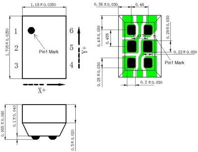 China Ultra digital thermal orientation sensor MEMSIC MXC6255XC with chip scale package and I2C interface for sale
