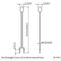 China NTC thermistor muRata NXFT15XV502FEAB025 with rated power 3 milliwatts and low dissipation constant for sale