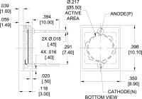 China Photodiode UV Detection Device Opto Diode Corp UVG20S Circular Active Area 190 to 400 nm Range for sale