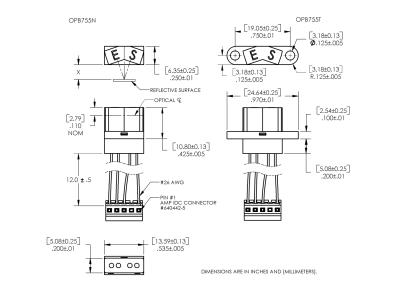 China Reflective Object Sensor OPTEK OPB755TZ Plastic Housing LED and Phototransistor Output for Automation for sale