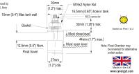 China Vertical float switch Sensata RSF154YFP with M12 circular connector offering liquid sensing in tanks for sale