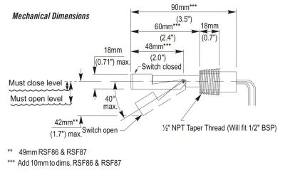 China Tank level monitoring solution Sensata RSF86HP external float switch with configurable switch action for sale