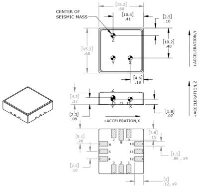 China triaxial piezoelectric accelerometer TE Connectivity 830M1-2000-TRAY-PACKAGED for embedded condition monitoring for sale