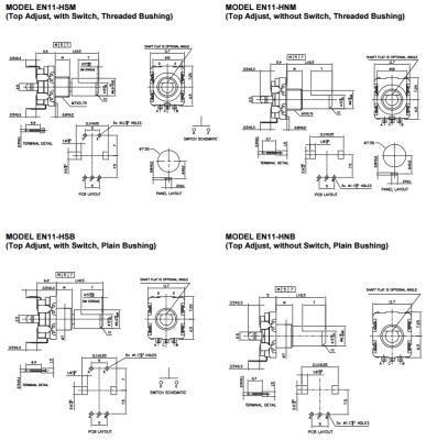 China TT Electronics EN11 VSM1BQ20 incremental rotary encoder with 2 bit gray code and metal bushing shaft for sale