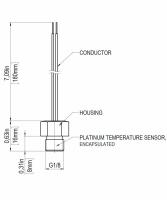 China Durable brass housing thread mountable Pt temperature sensor YAGEO 30010007 suitable for HVAC and electronics applications for sale