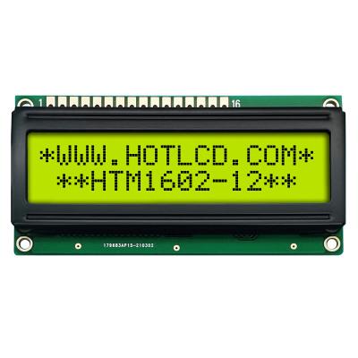 China 16x2 Medium Character LCD Module Yellow Green Color HTM1602-12 for sale
