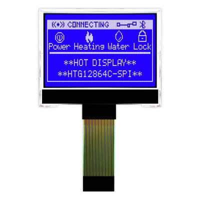 China 128X64 COG LCD Module ST7567 SPI FSTN Display With White Side Backlight HTG12864C-SPI for sale