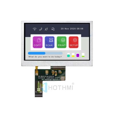 China 4.3-inch 480x272 high brightness QSPI interface TFT display full viewing angle Anti-static ESD 8KV for sale
