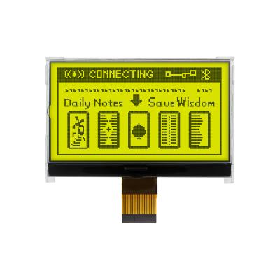 China 3.1 inch 128x64 COG LCD | STN+Gray background yellow-green side backlight LCD display | 3.3V for sale
