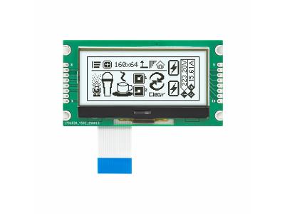 China 160x64 Graphic LCD Module | FSTN+Gray Display With White Backlight for sale